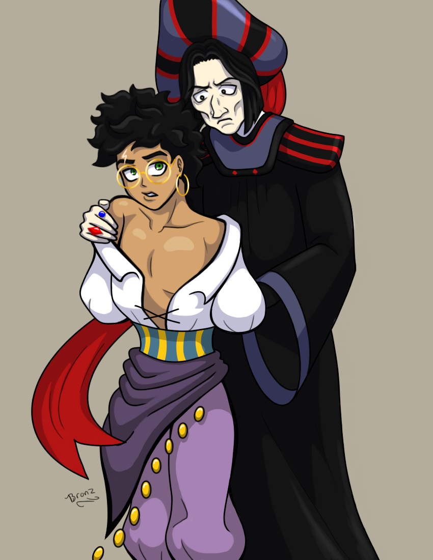 Bronz: "Harry and Snape as Esmeralda and Frollo. #snarry…" - 🔞 baraag.net