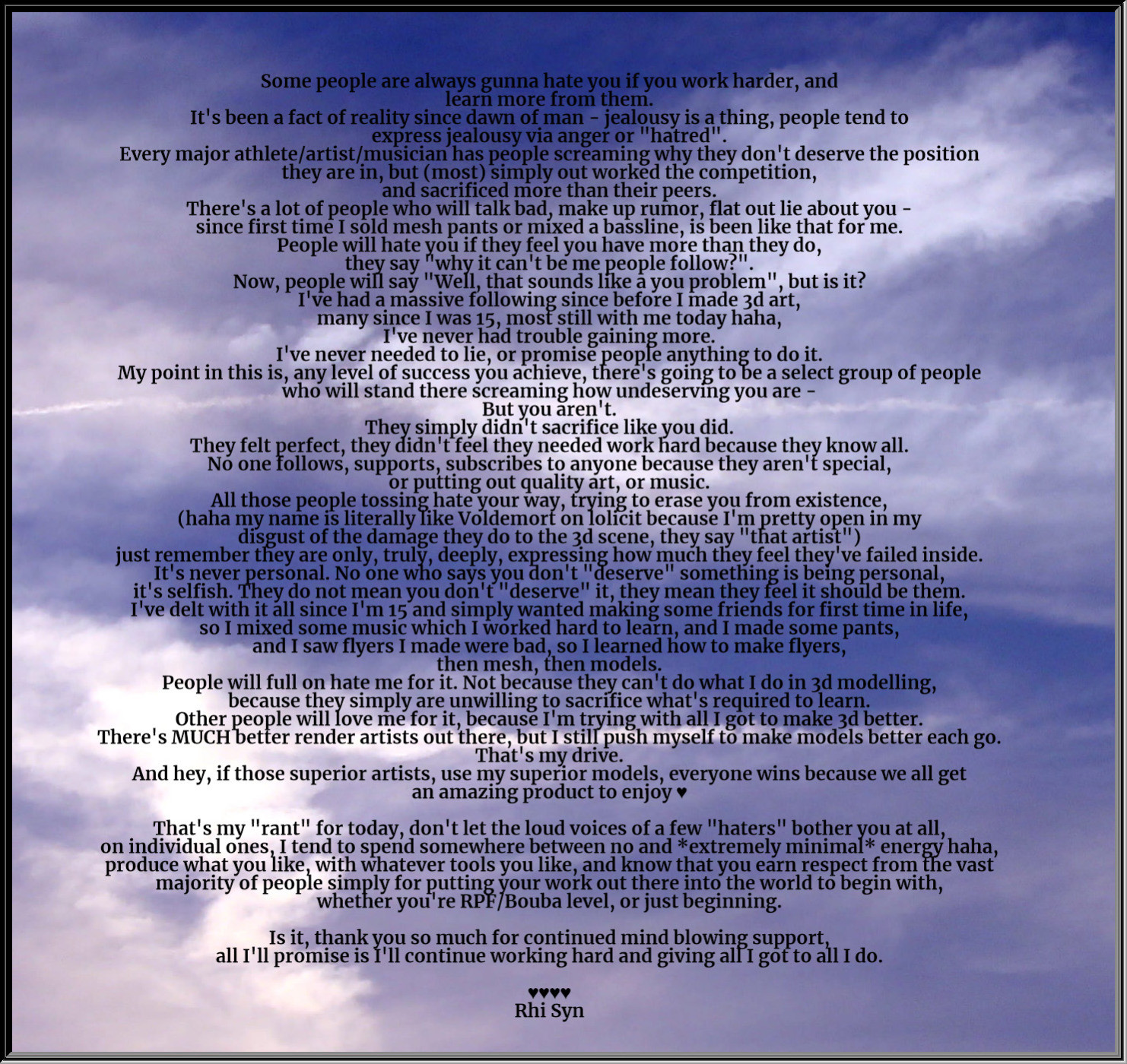 Queen Of Syn :verified:: "Here's my super sappy message for recent ...