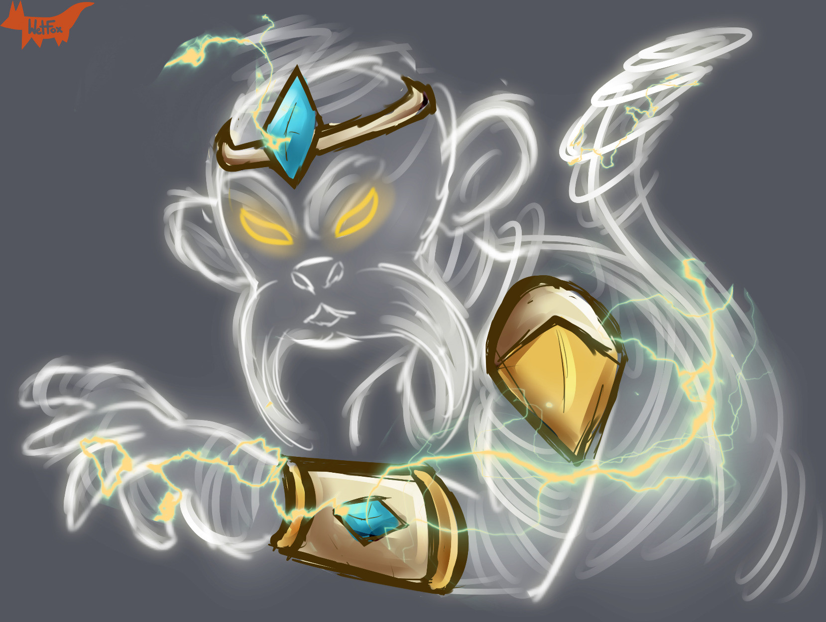 Fox: "Sketch of an elemental monkey pet for my bfs DnD …" - 🔞 baraag.net