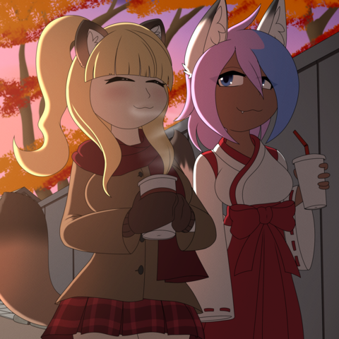 Silver nightsong: "#tanuki #kitsune #autumn #sfw" - 🔞 baraag.net