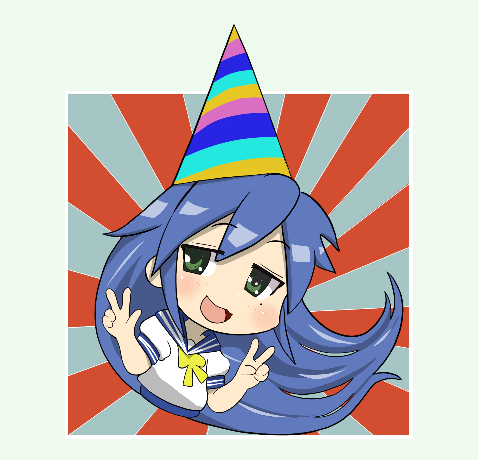 Leco Reco [COMMS OPEN 2/5]: "Tried Making a sticker of Konata for May28 ...