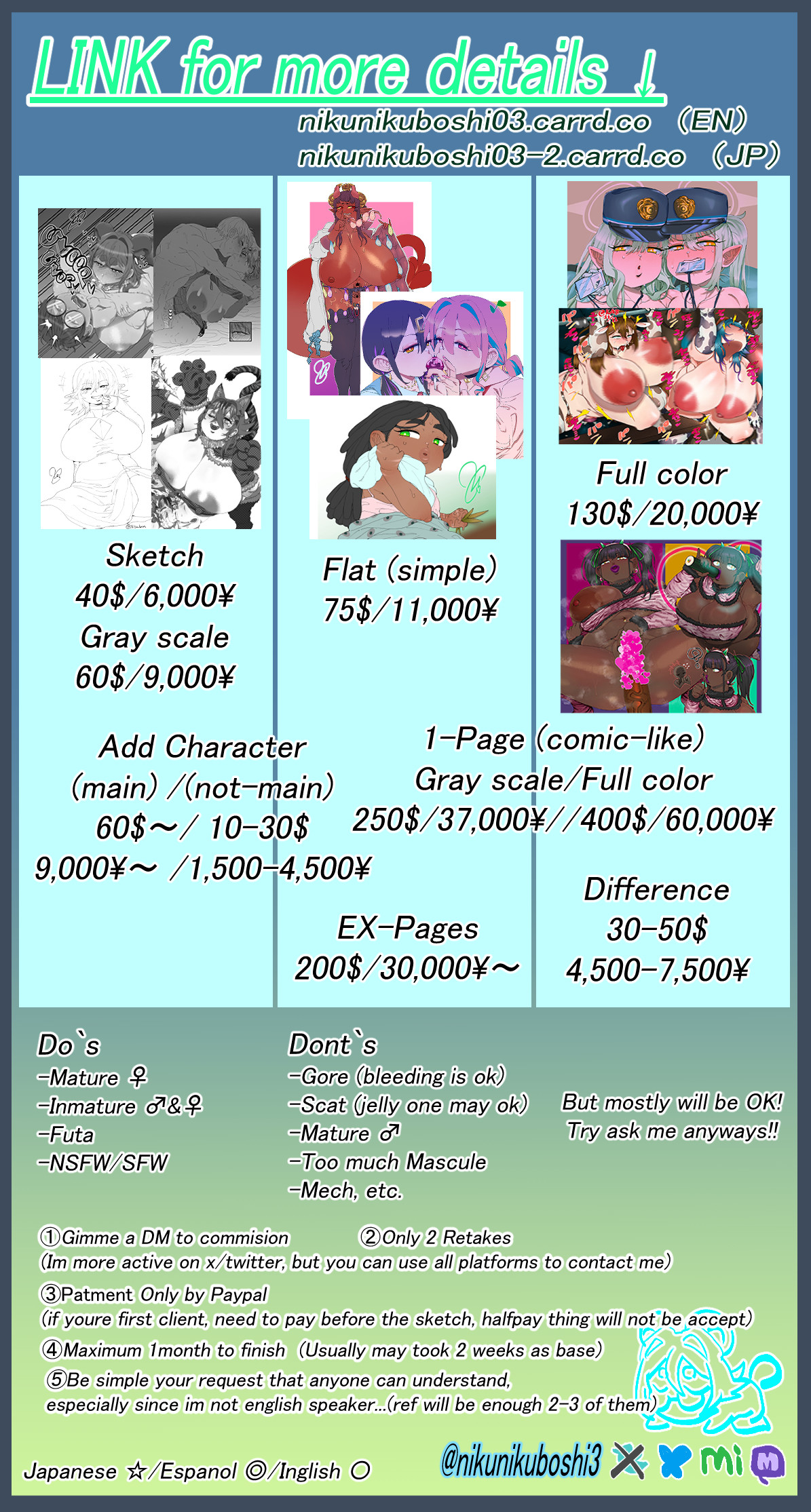 commision open: "NSFW comm info" - 🔞 baraag.net