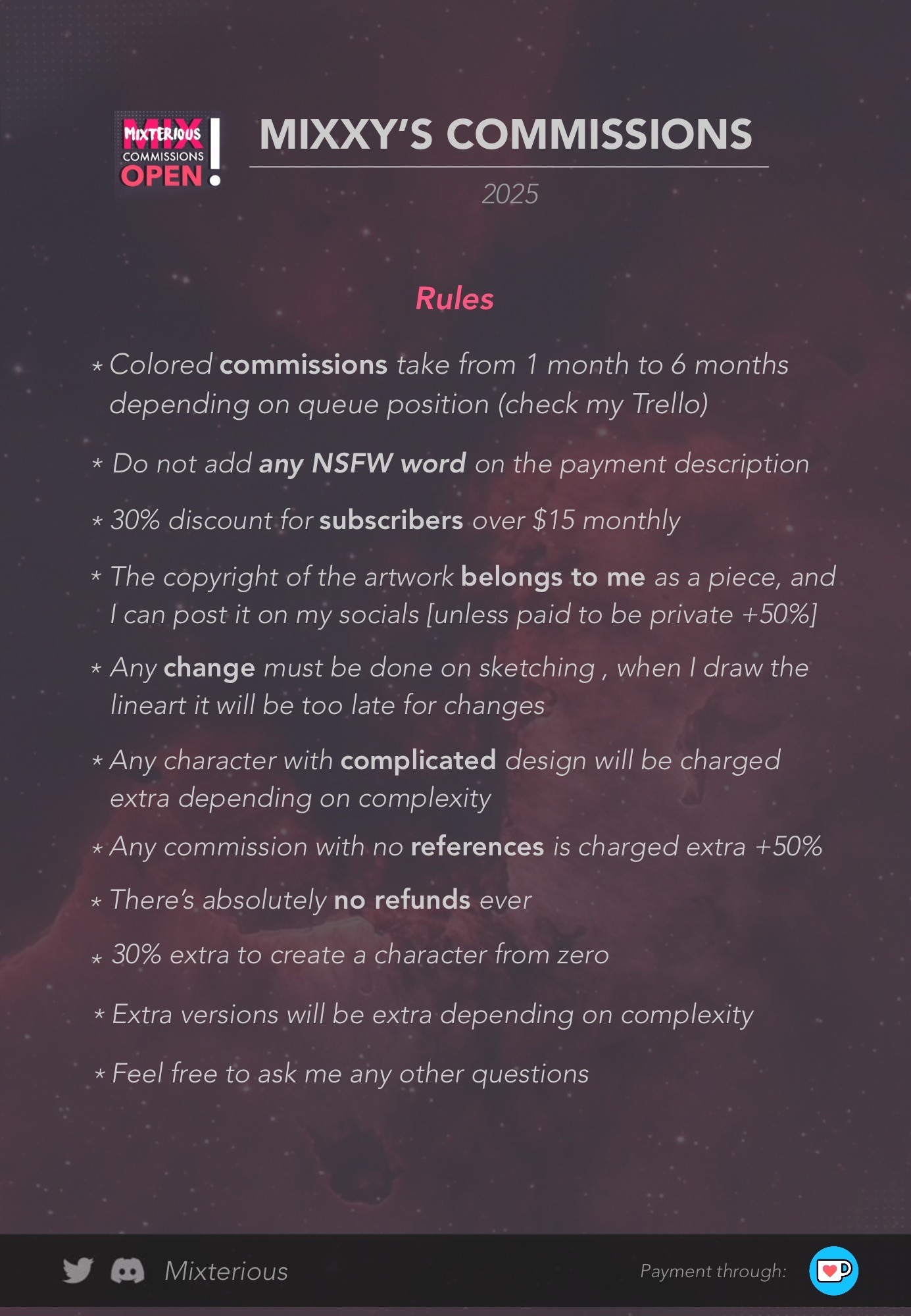 Mixxy 🐶: "Updated price sheet and rules " - 🔞 baraag.net