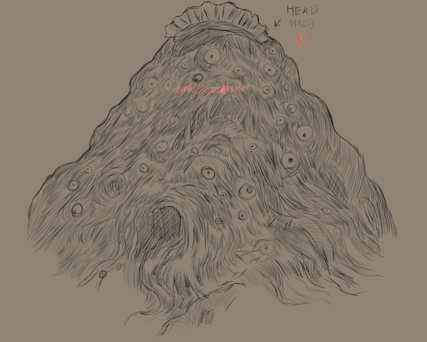 Anoon: "Head Maid Shoggoth-Chan Doodle from drawpile" - 🔞 baraag.net