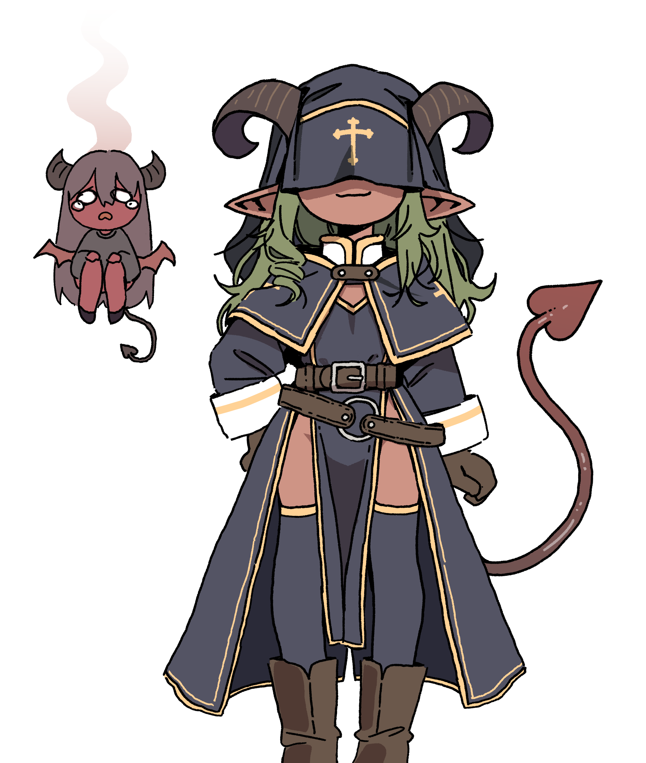 Orenji: "some kind of half elf-demon cleric" - 🔞 baraag.net