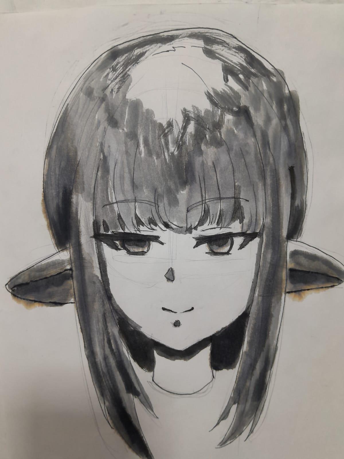 luuneth🔞: "elf girl water + ink test" - 🔞 baraag.net