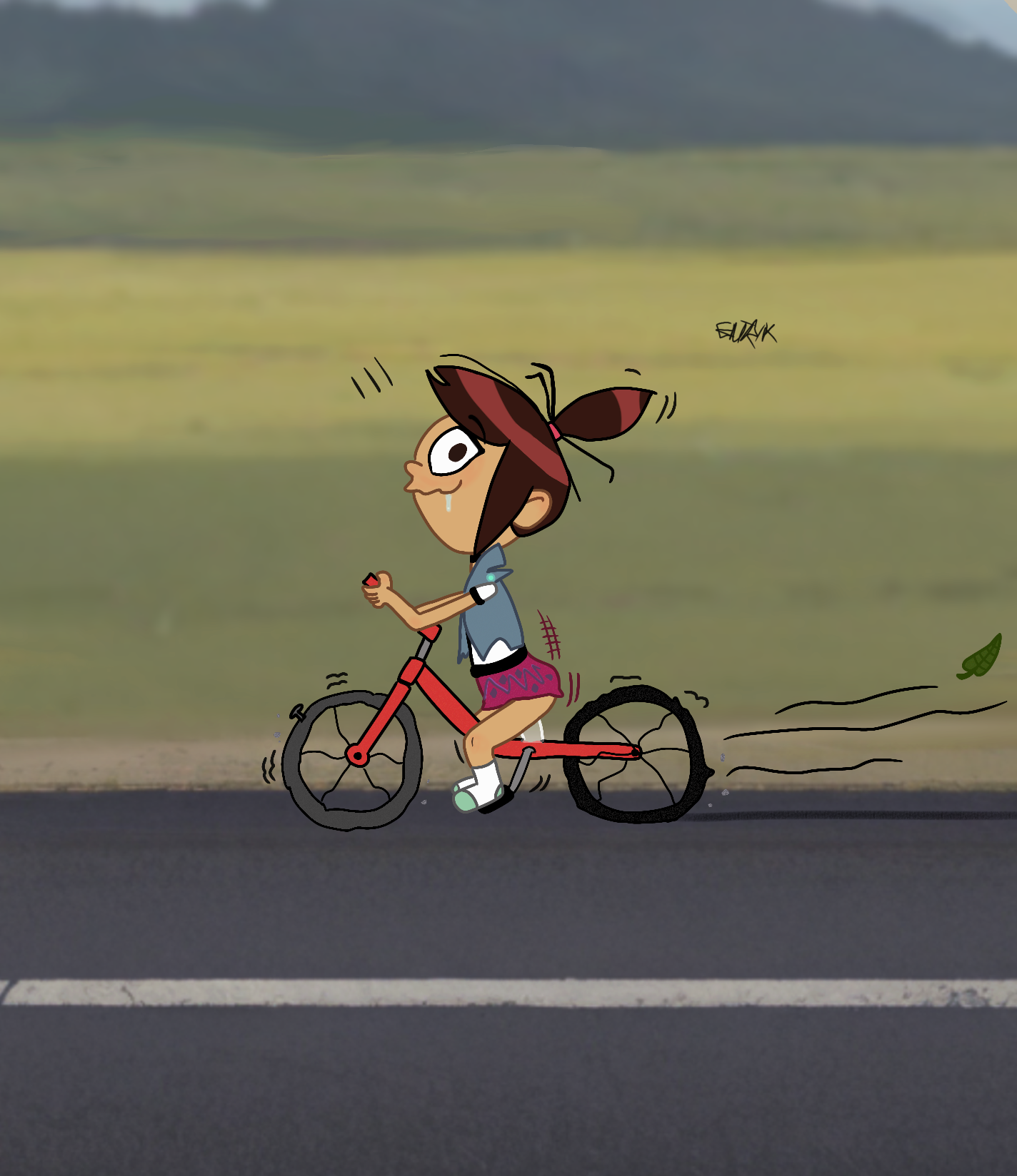 Entrik 🔞: "She rides a bicycle without helmet, with flat tir…" - 🔞 ...
